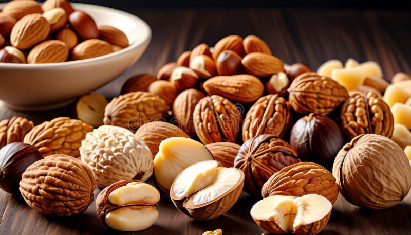 Assorted Nuts in Natural Light Stock Image - Image of textures ...