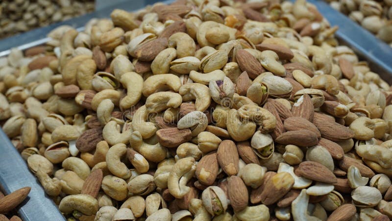 Assorted Nuts Texture Randomly Spread Around in Local Market Stock ...