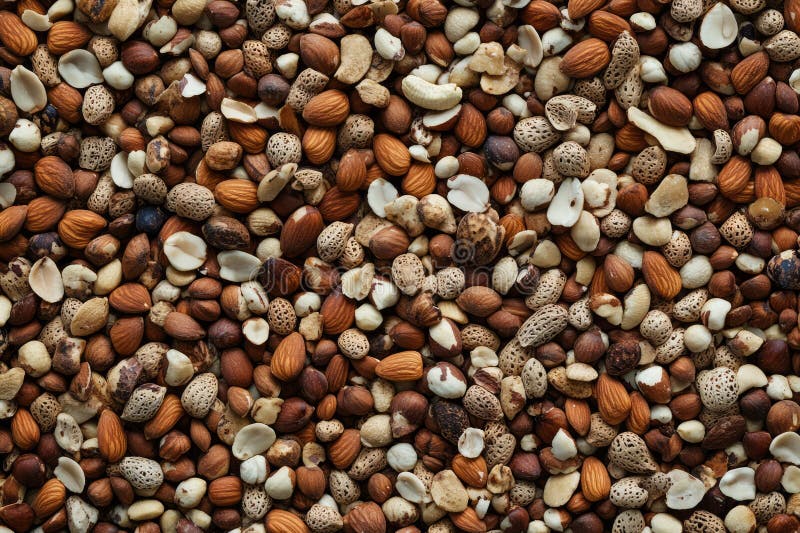 Assorted Nuts Textured Pattern on Dark Surface. AI Image Stock Image ...