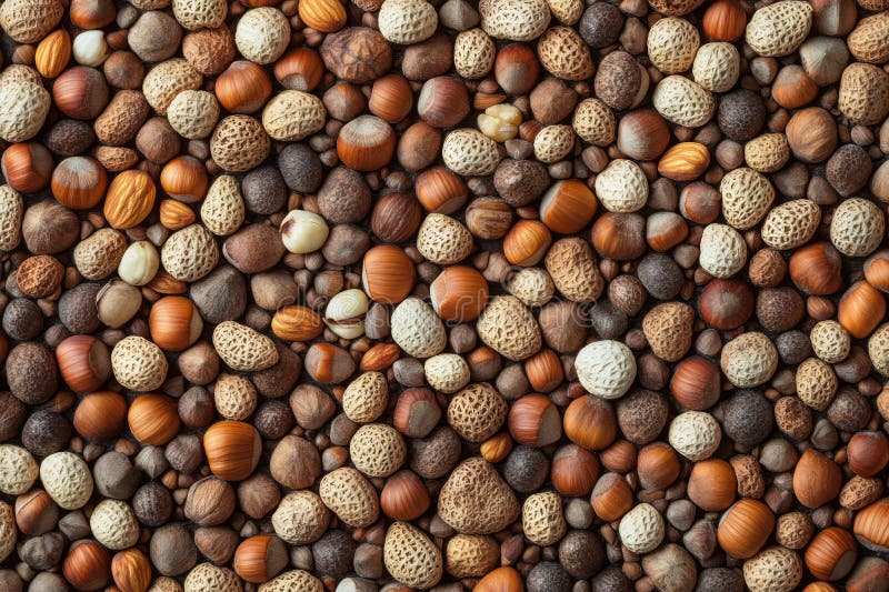 Assorted Nuts Textured Pattern on Dark Surface. AI Image Stock Image ...