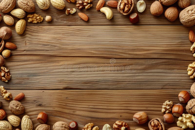 Assorted Nuts on a Wooden Surface, Natural Textures and Earthy Tones ...