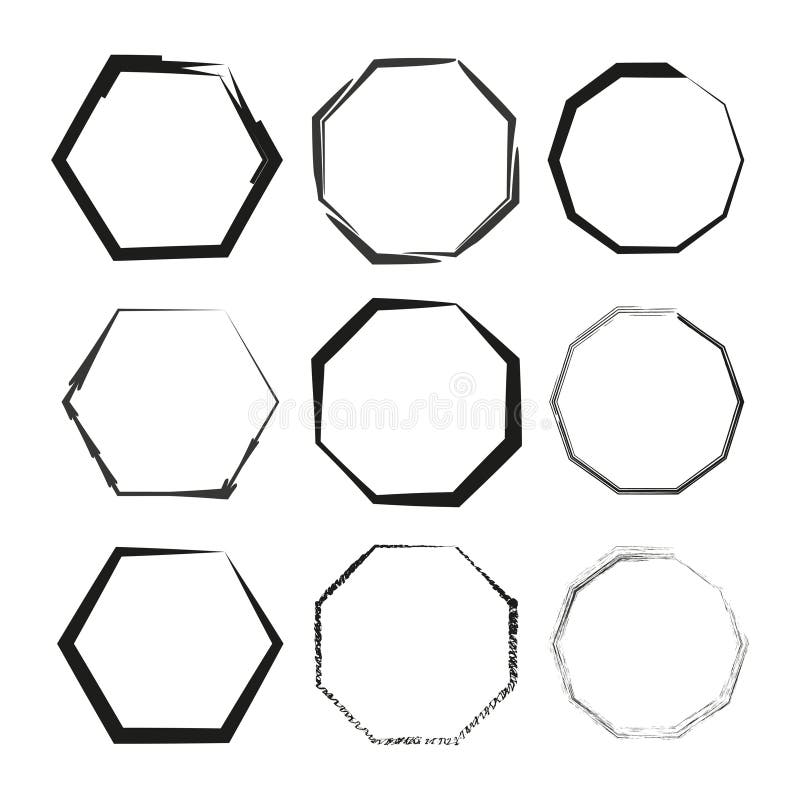 Assorted Octagon Frames Vector Set. Various Eight-sided Border Designs ...
