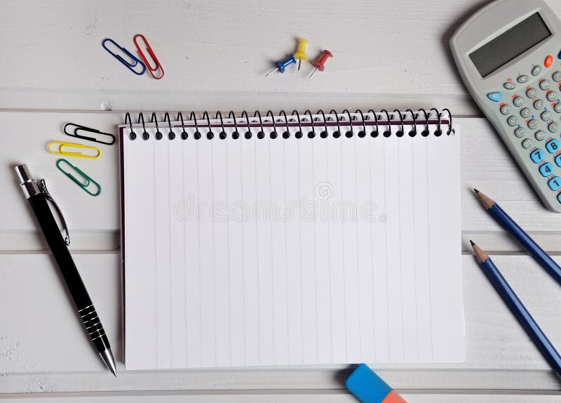 Assorted office supplies stock image. Image of closeup - 53059465