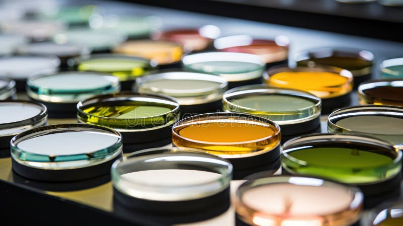 Assorted Optical Filters on Display Stock Illustration - Illustration ...