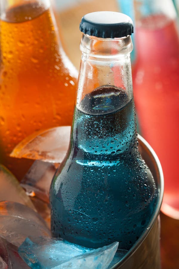 Assorted Organic Blue Craft Sodas Stock Image - Image of blue, sodas ...