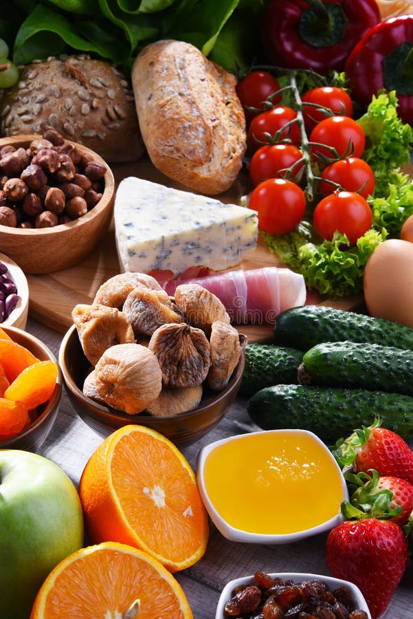 Assorted Organic Food Products on the Table Stock Image - Image of diet ...