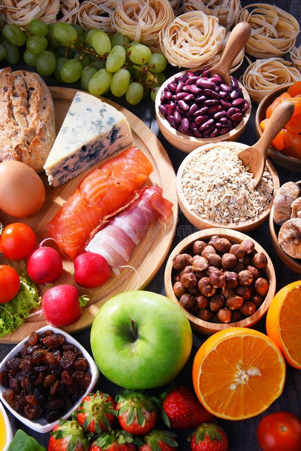 Assorted Organic Food Products on the Table Stock Photo - Image of ...