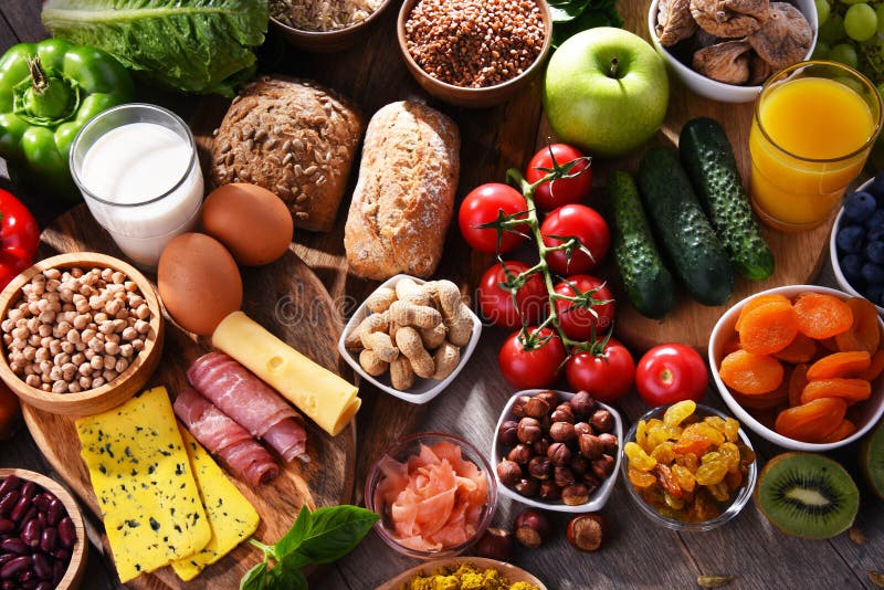 Assorted Organic Food Products on the Table Stock Image - Image of bean ...