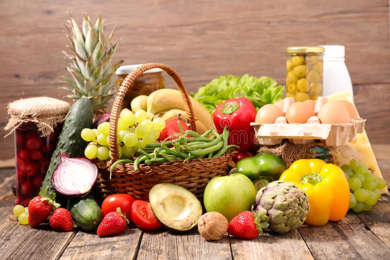 Assorted of organic food stock photo. Image of background - 202205336