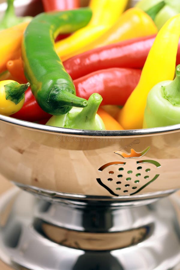 Assorted organic peppers stock photo. Image of seeds - 10494044