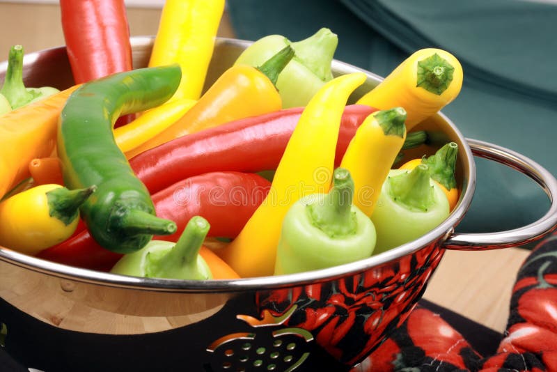 Assorted organic peppers stock photo. Image of seeds, culinary - 7292790