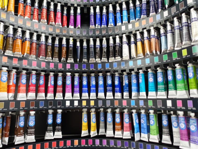 Assorted Paint Colors on Display Editorial Photography - Image of acri ...