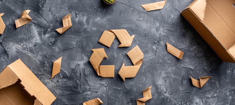 Assorted Paper and Cardboard Materials with Recycling Symbol for ...