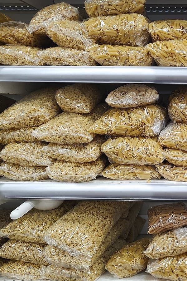Assorted Pasta Macaroni in Grocery Store Stock Photo - Image of ...