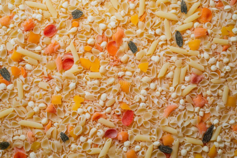 Assorted Pasta Shapes in Colorful Array. Neural Network AI Generated ...