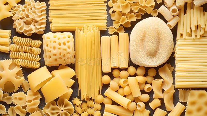 A Colorful Variety of Pasta Stock Illustration - Illustration of fresh ...