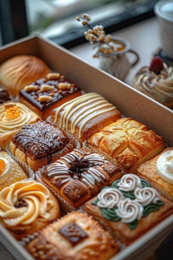 Assorted Pastries and Desserts Stock Illustration - Illustration of ...