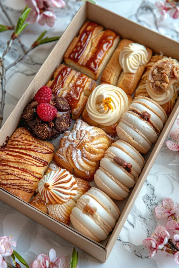 Assorted Pastries and Desserts Stock Illustration - Illustration of ...