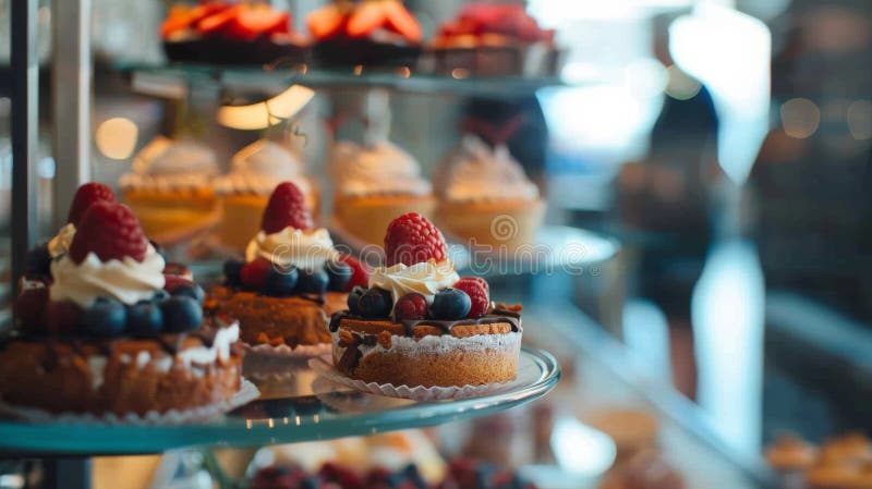 Assorted Pastries on Display in a Bakery Stock Photo - Image of ...