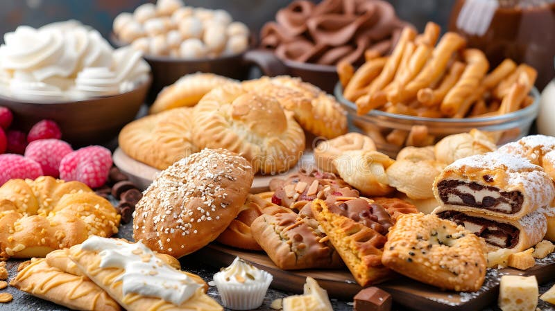 Assorted Pastries and Snacks are Displayed on a Table Stock Photo ...