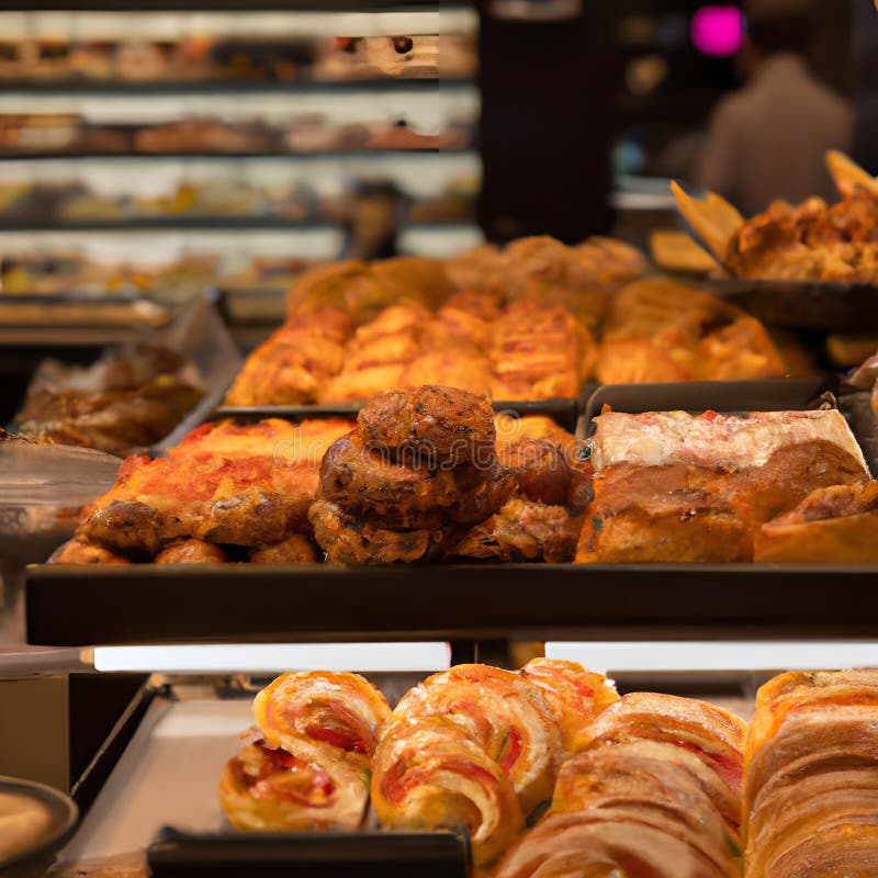 Assorted Pastry and Bread Arranged on Tray Selling at Bakery Shop Stock ...