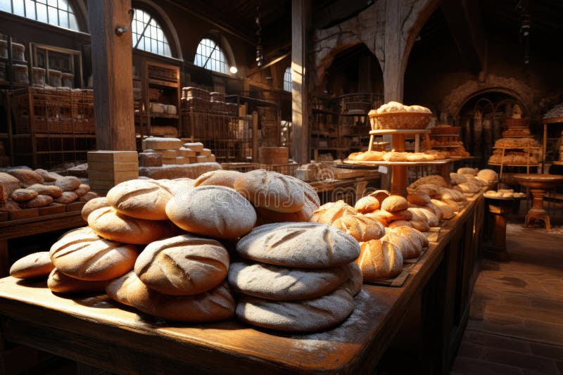 Assorted Pastry and Bread on the Shelves in a Bakery Shop Stock Image ...