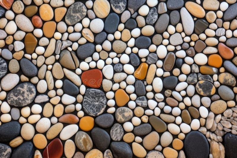 Assorted Pebbles Forming a Mosaic Stock Image - Image of pebbles ...