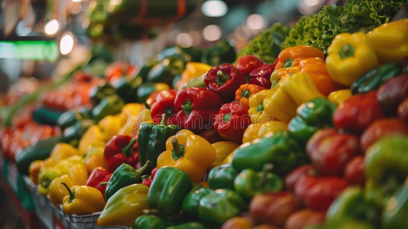 Assorted Peppers at Market.AI Generated Image Stock Image - Image of ...