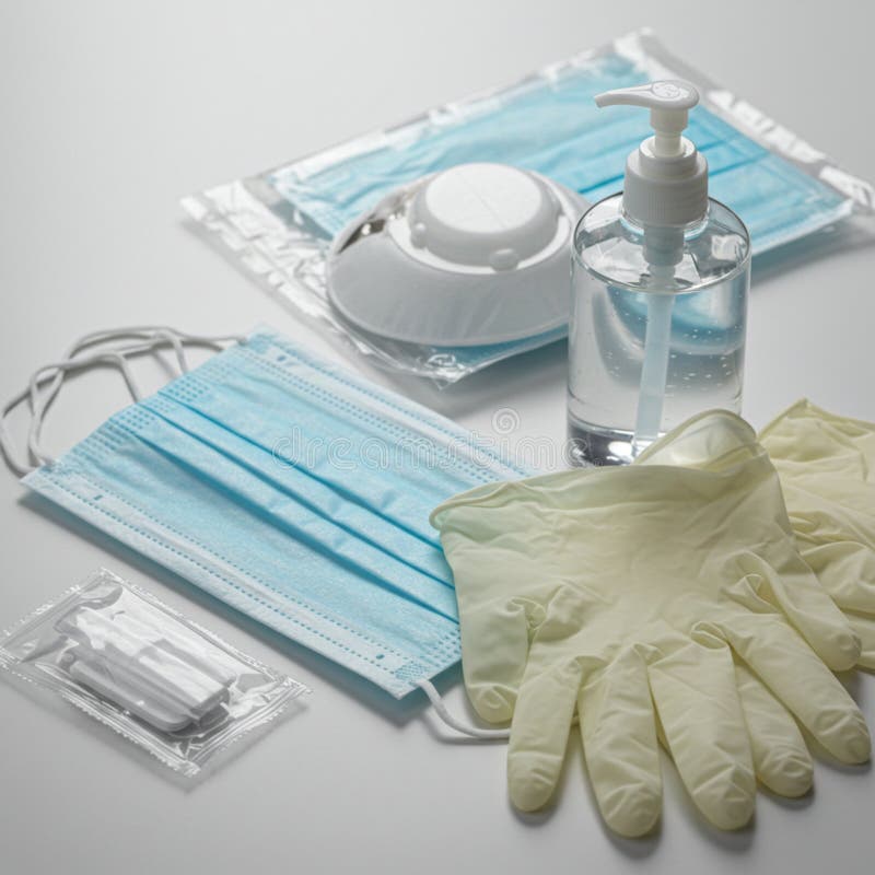 Assorted Personal Protective Equipment Displayed on a Surface Stock ...