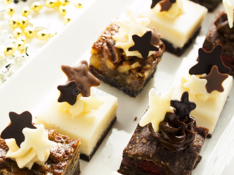Assorted Petite Party Pastries Stock Image - Image of food, silver ...