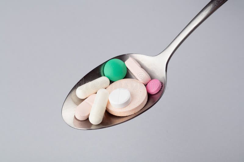 Assorted Pharmaceutical Medicine Tablets, Tablets and Capsules on a ...