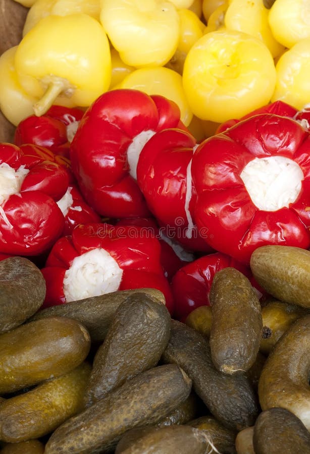 Assorted Pickles Vegetables Carrot, Chili, Radish in White Ceramic Bowl ...