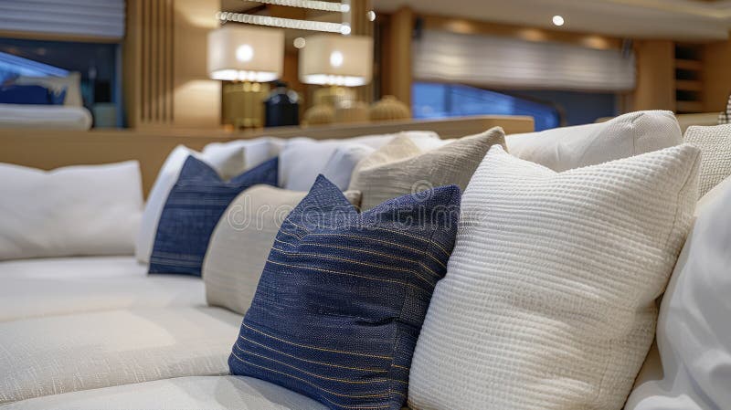 Assorted Pillows Luxurious Sofa Modern Living Space Stock Photos - Free ...