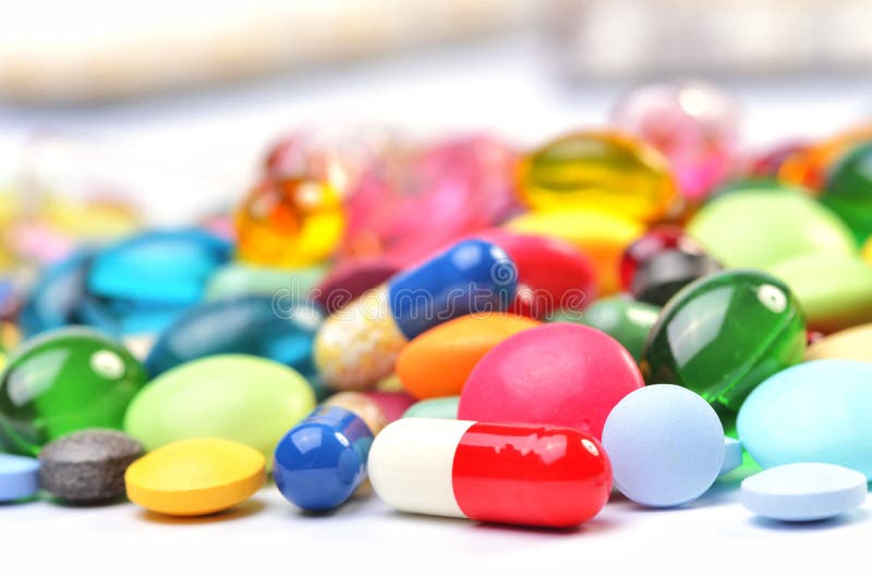 Assorted Pharmaceutical Capsules and Medication Stock Image - Image of ...