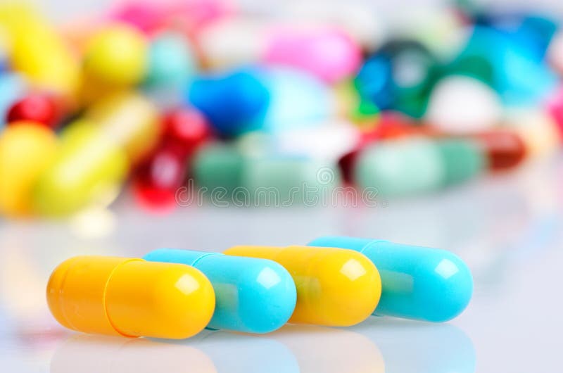 Assorted Pharmaceutical Capsules And Medication Stock Image - Image of ...