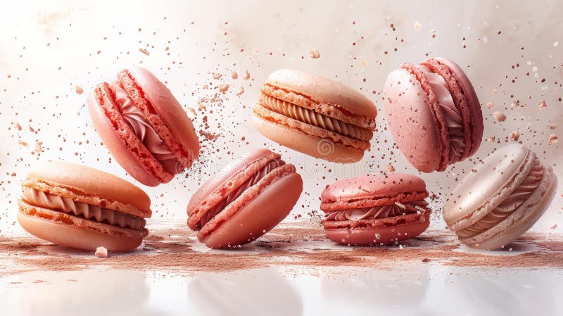 Assorted Pink Macarons with Creative Display - Generative Ai Stock ...