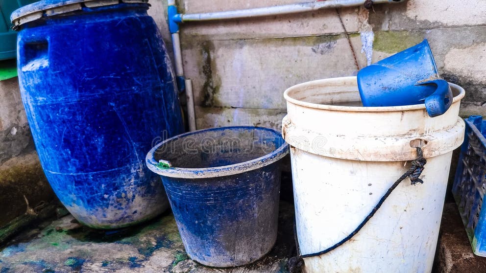 Assorted Plastic Buckets and Containers Stock Image - Image of ...