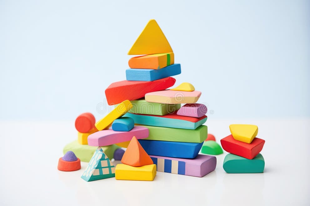 Assorted Plasticine Blocks Stacked in a Pyramid Stock Photo - Image of ...