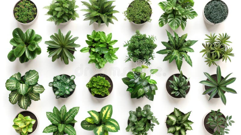 Potted Plants Top View