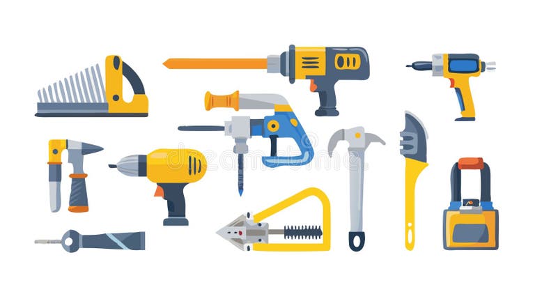 Assorted Professional Hand Tools Set, Workshop Equipment, Vector Design ...