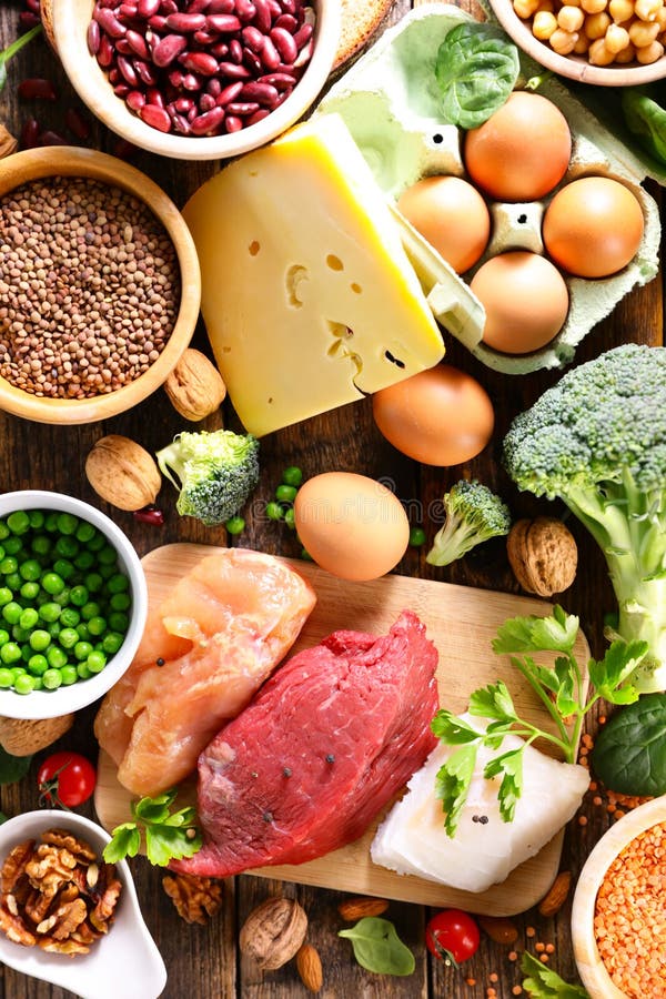 Assorted of Protein Sources Stock Photo - Image of bean, protein: 215295338