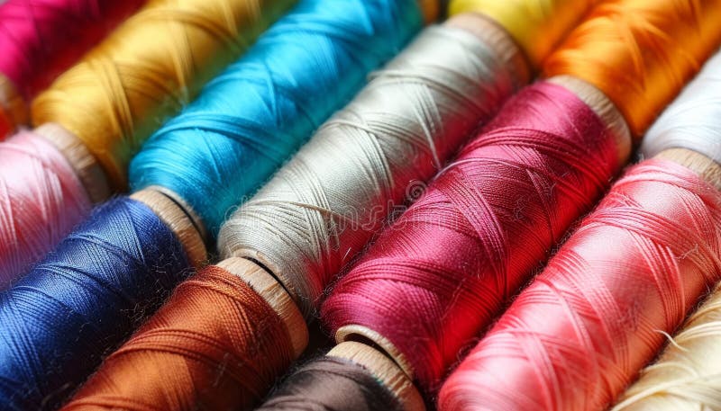 Assorted Rainbow Threads Ideal for Sewing and Embroidery Projects with ...