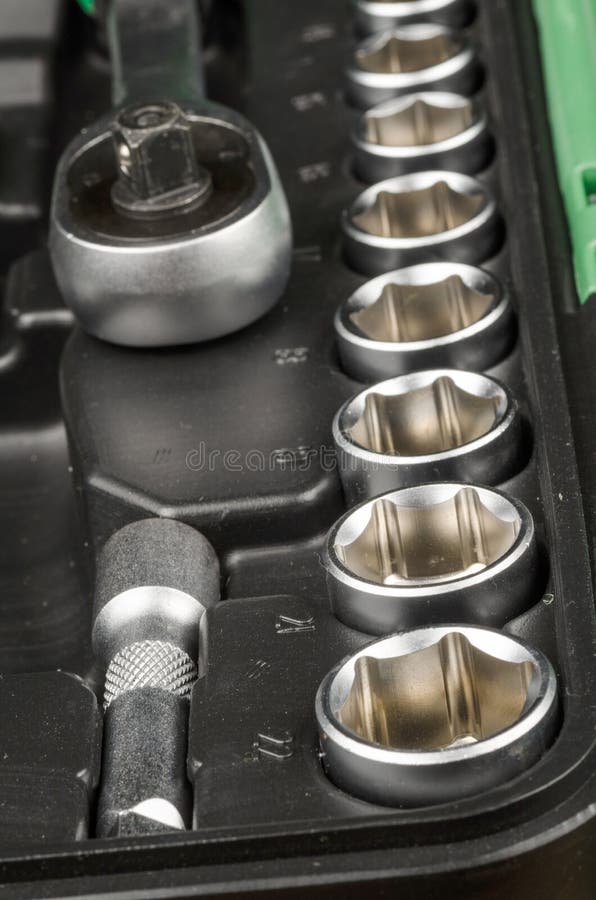 Assorted ratchet sockets stock image. Image of equipment - 117079695