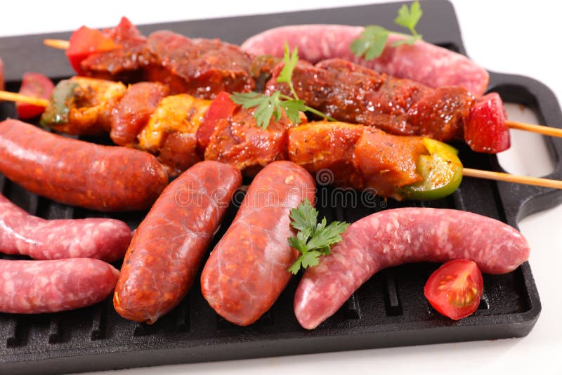 Raw meat barbecue stock image. Image of dinner, skewer - 116422307