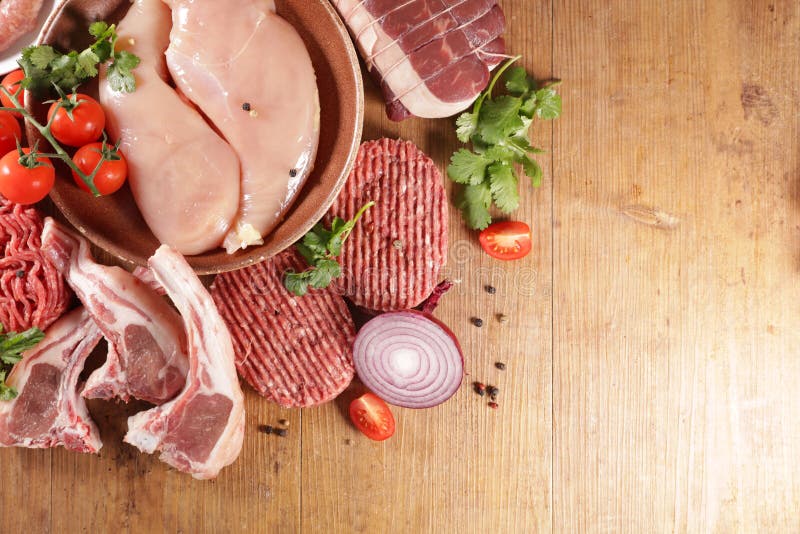 Assorted of raw meats stock image. Image of food, lamb - 181165971