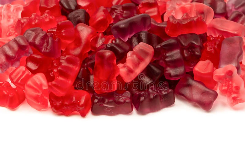 Assorted Red Gummy Candies. Jelly Bears Stock Photo - Image of sweets ...