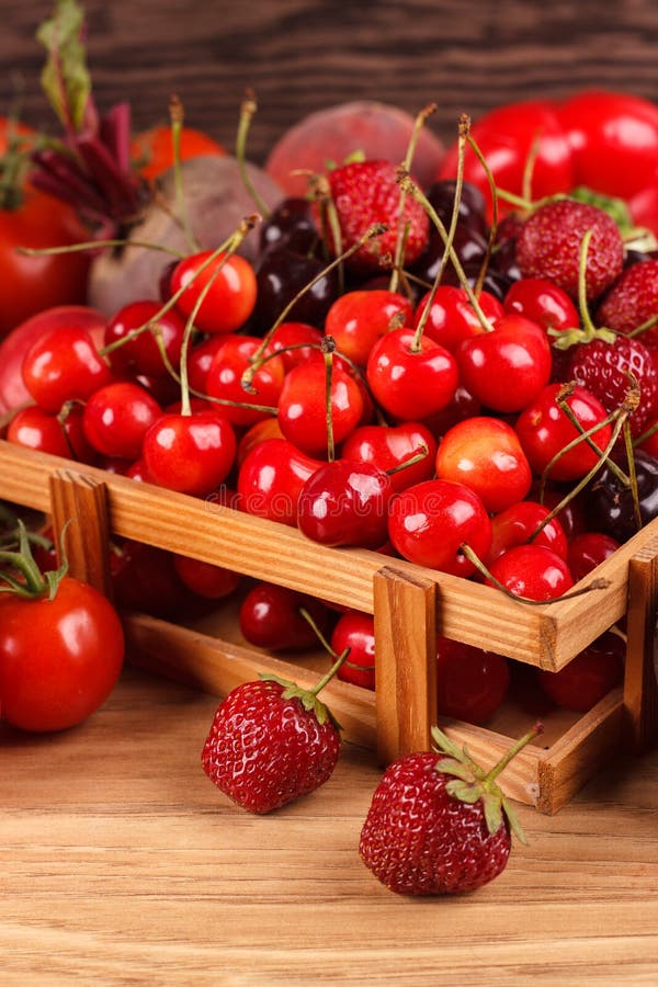 Assorted Red Raw Organic Vegetables Stock Photo - Image of vegetables ...