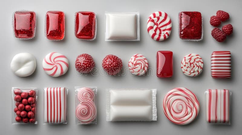 Assorted Red and White Sweets Generative AI Stock Illustration ...