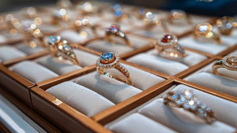 Assorted Rings Inside a Box Stock Image - Image of jewelry, showcase ...