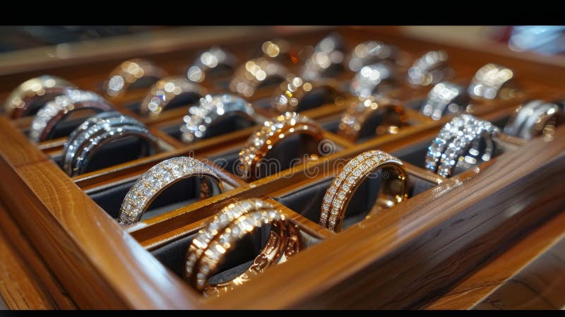 Assorted Rings Inside a Box Stock Photo - Image of designs, diamonds ...
